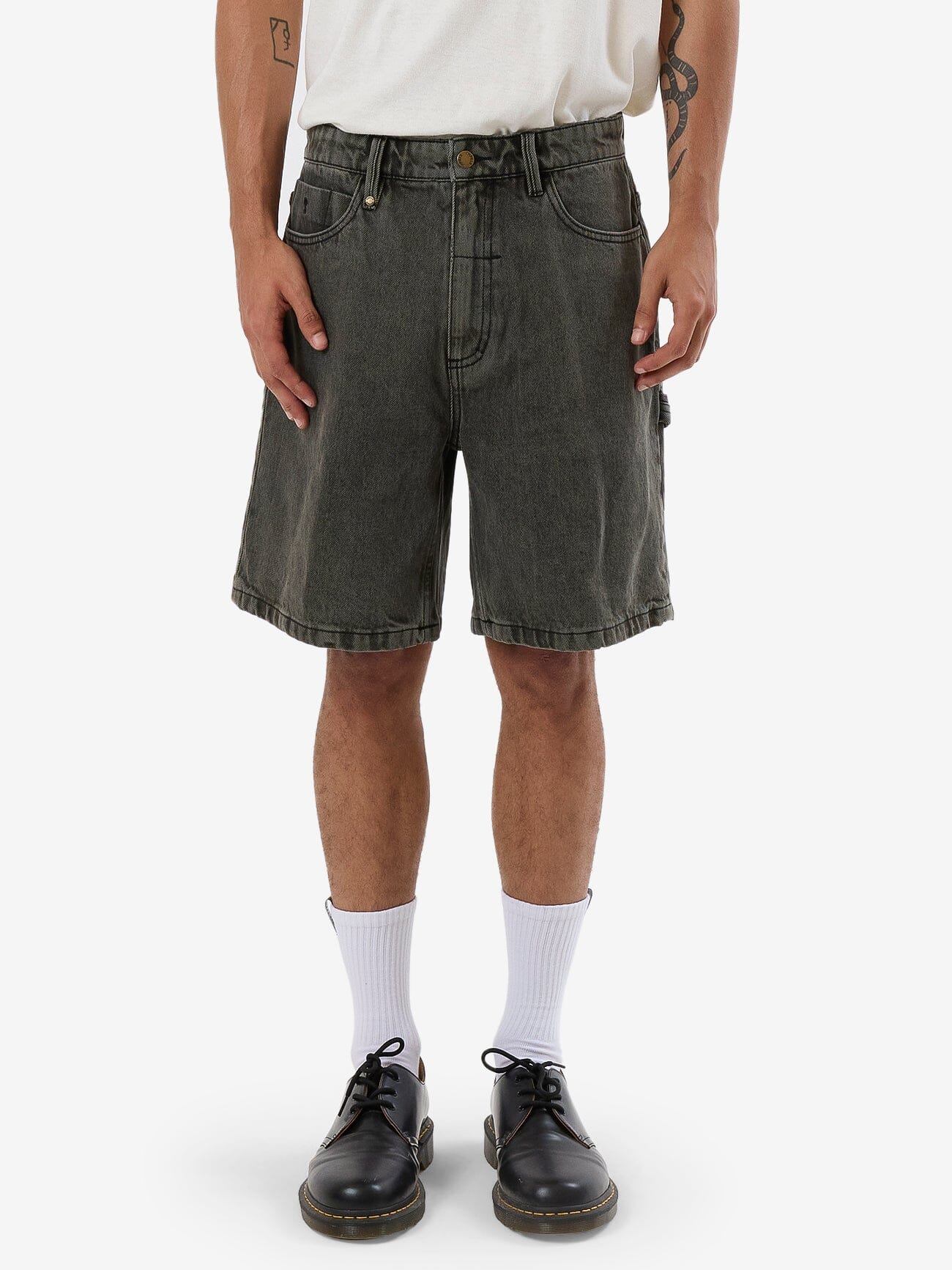 Slacker Denim Short in Green | | Thrills Co.