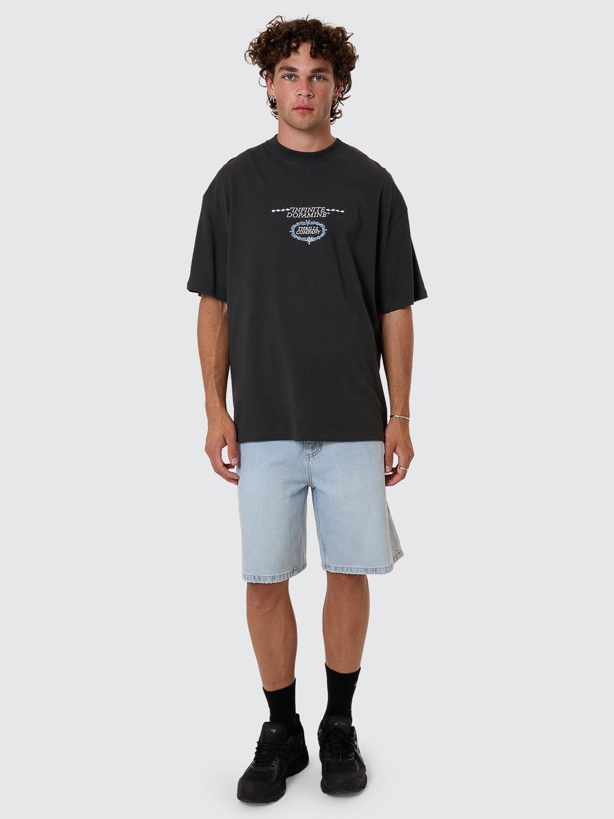 Infinite Dopamine Slacker Denim Short - Light Ash Blue | Thrills Co.