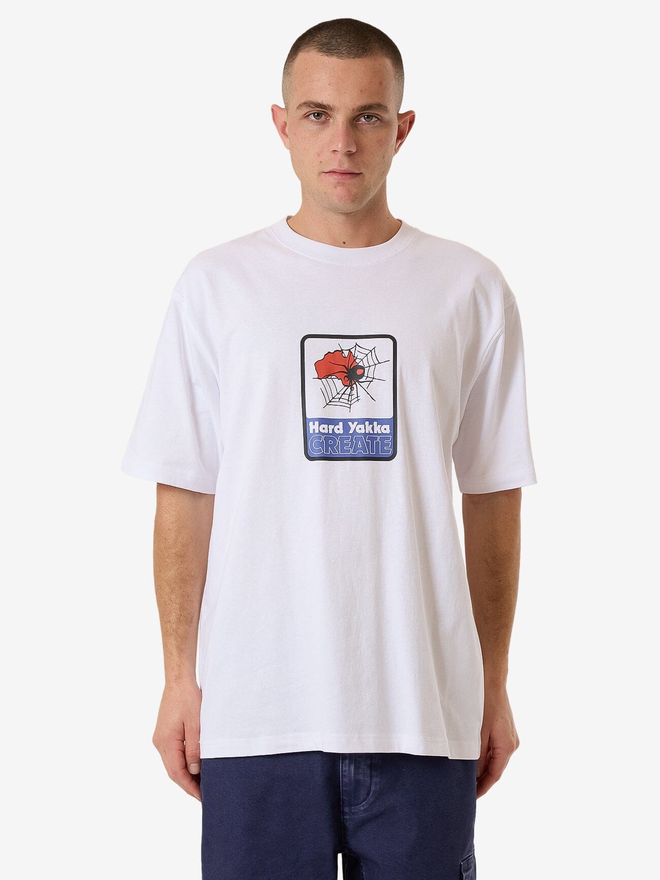 Hard Yakka Create Redback Oversize Fit Tee in White | Thrills Co.