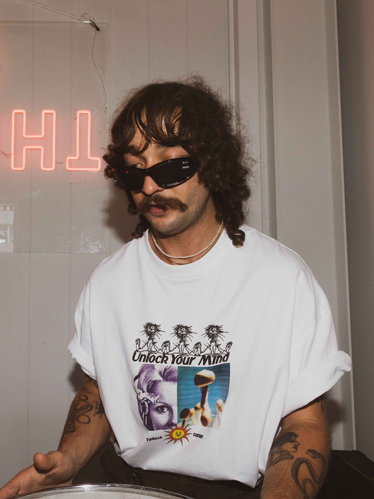 Unlock Your Mind Box Fit Oversize Tee - White | Thrills Co. | Thrills Co.