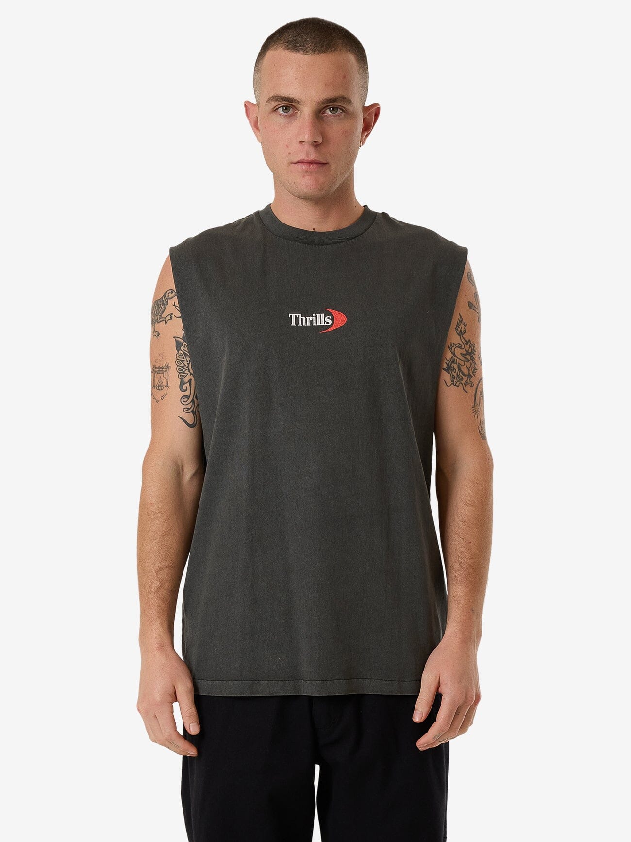 Players Merch Fit Muscle Tee - Merch Black | Thrills Co.