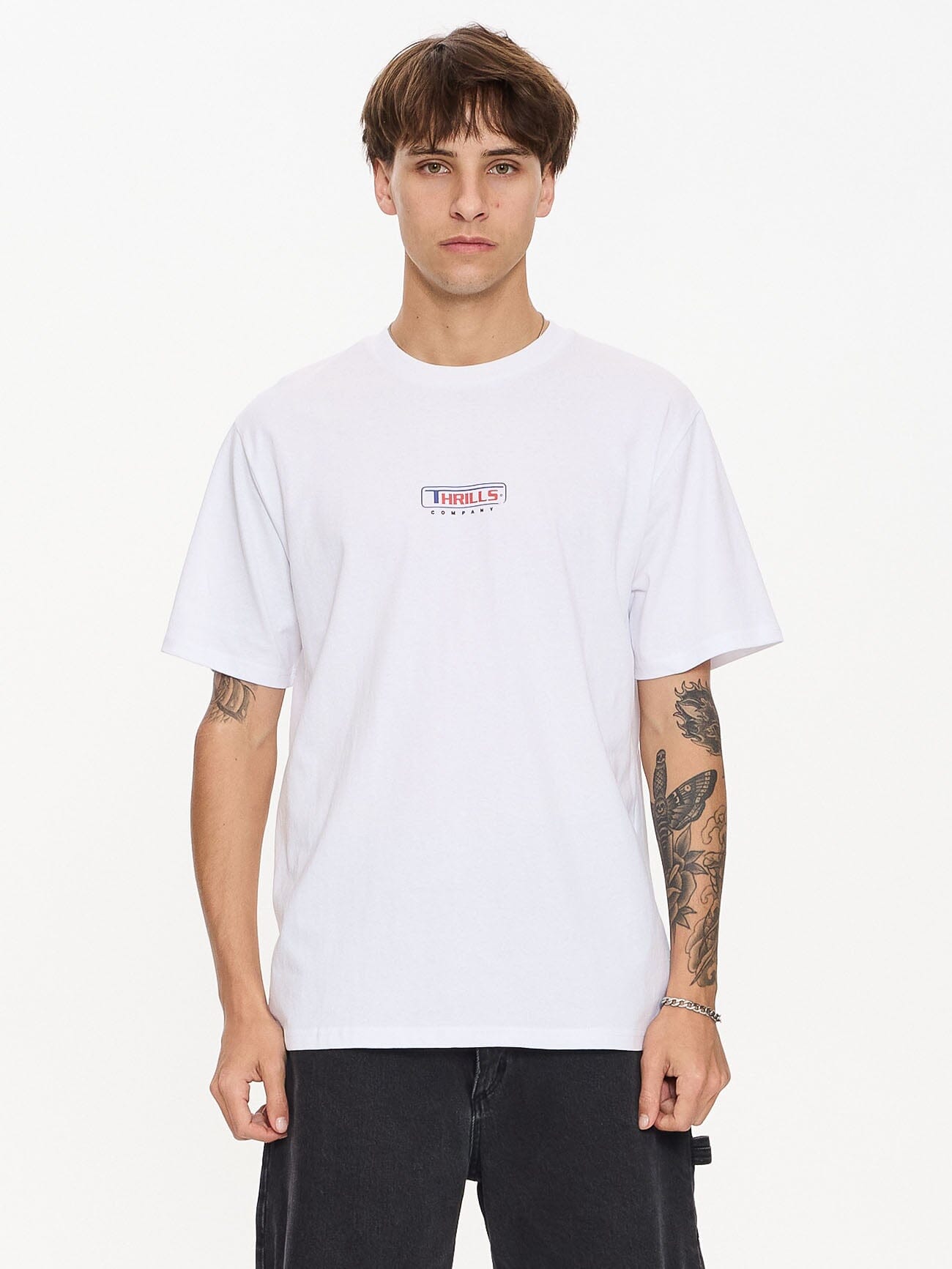 Not Permitted Merch Fit Tee - White | Thrills Co.