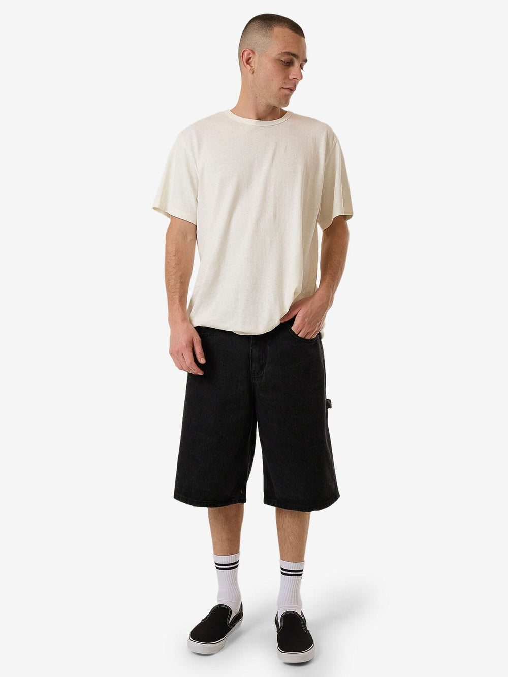 Big Slacker Existence Embro Denim Short - Aged Black | Thrills Co ...
