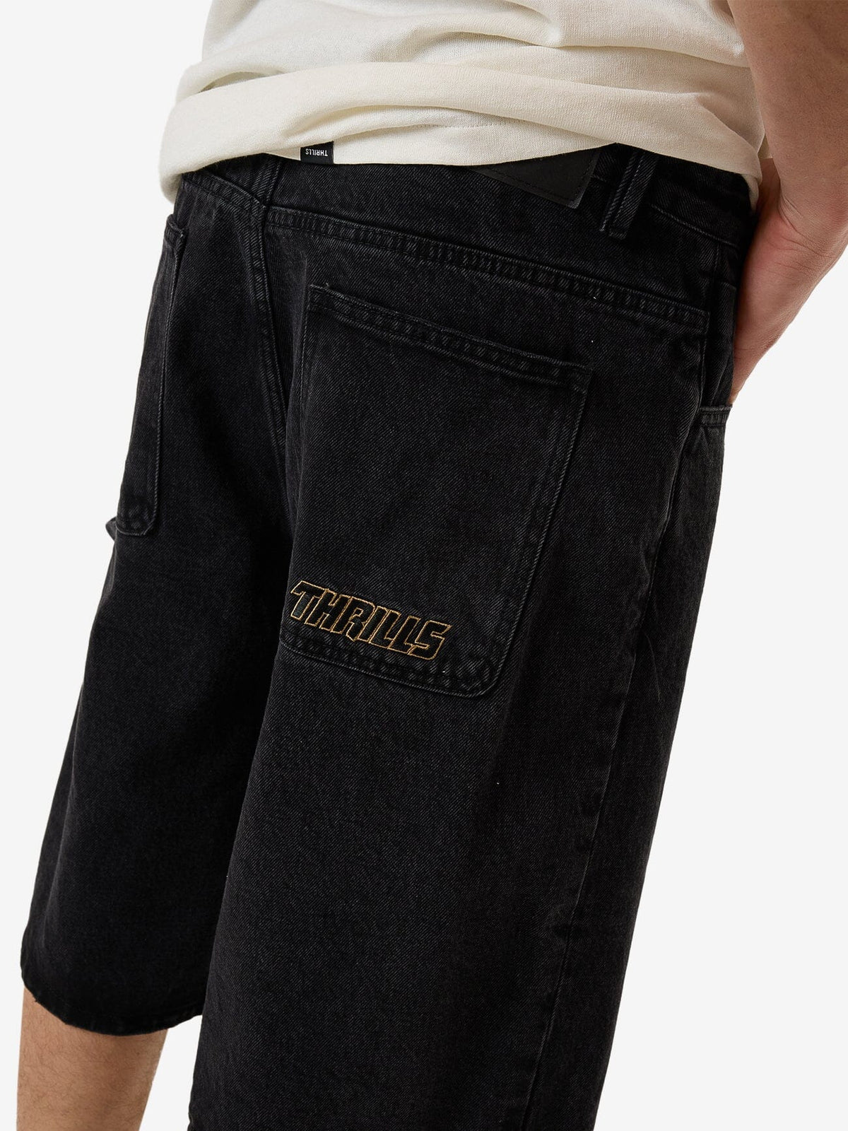 Big Slacker Existence Embro Denim Short - Aged Black | Thrills Co ...