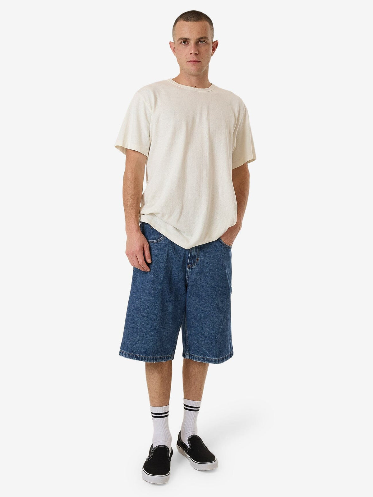 Big Slacker Lifted Embro Denim Short - Rinsed Blues | Thrills Co ...