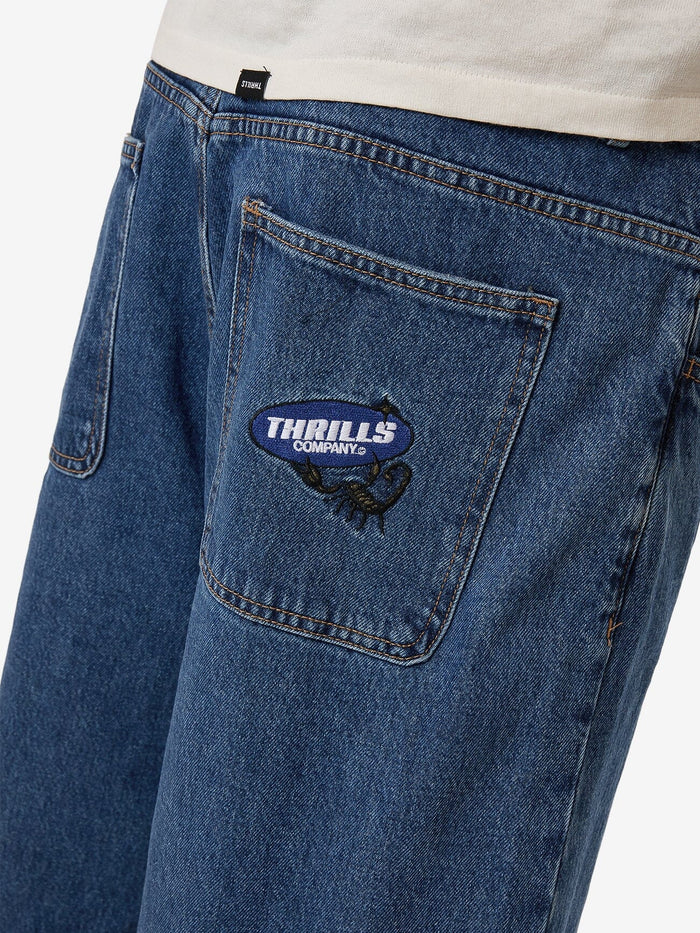 Big Slacker Lifted Embro Denim Short - Rinsed Blues | Thrills Co ...