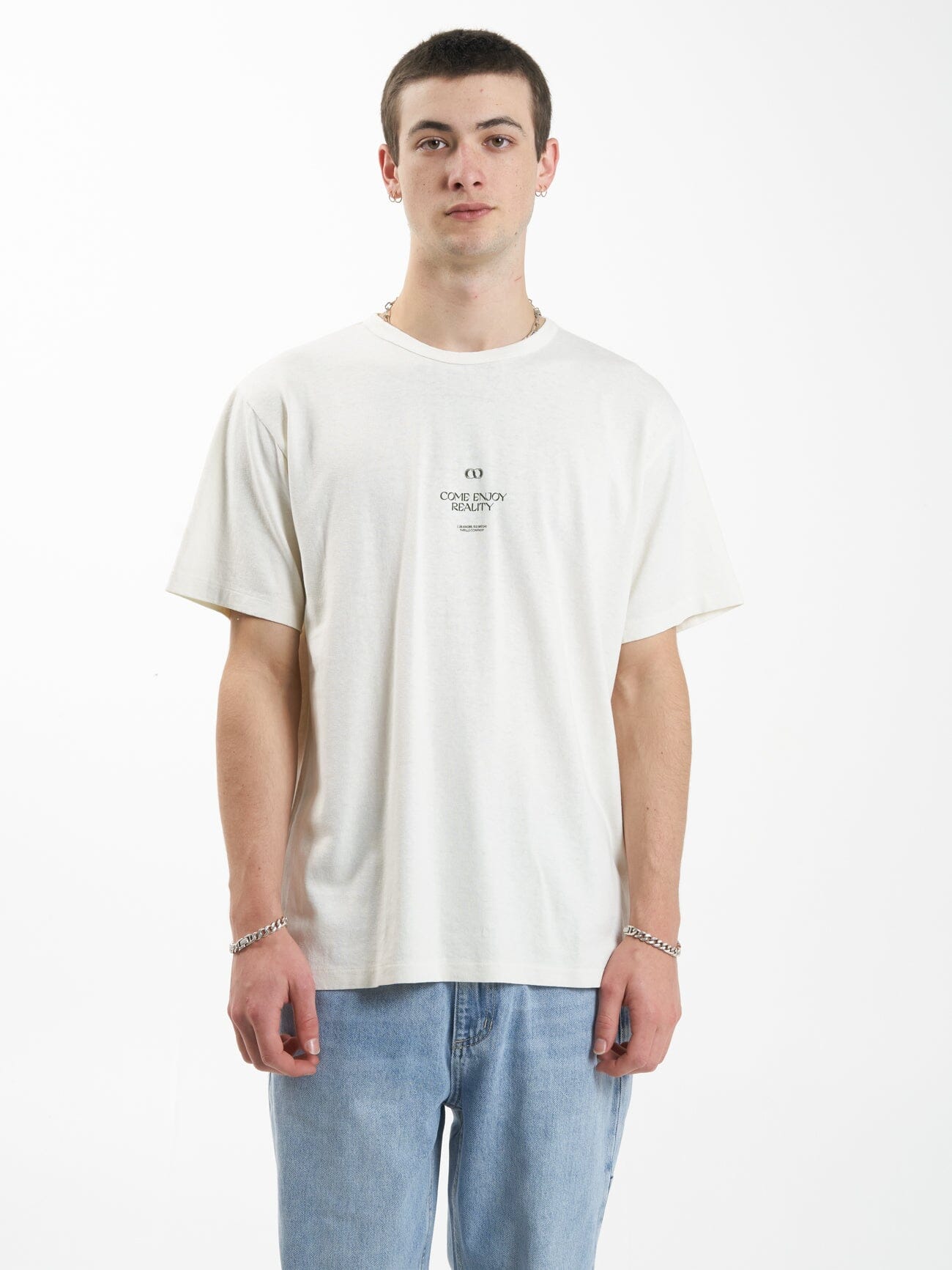 Hemp Come Enjoy Reality Merch Fit Tee - Dirty White | Thrills Co ...