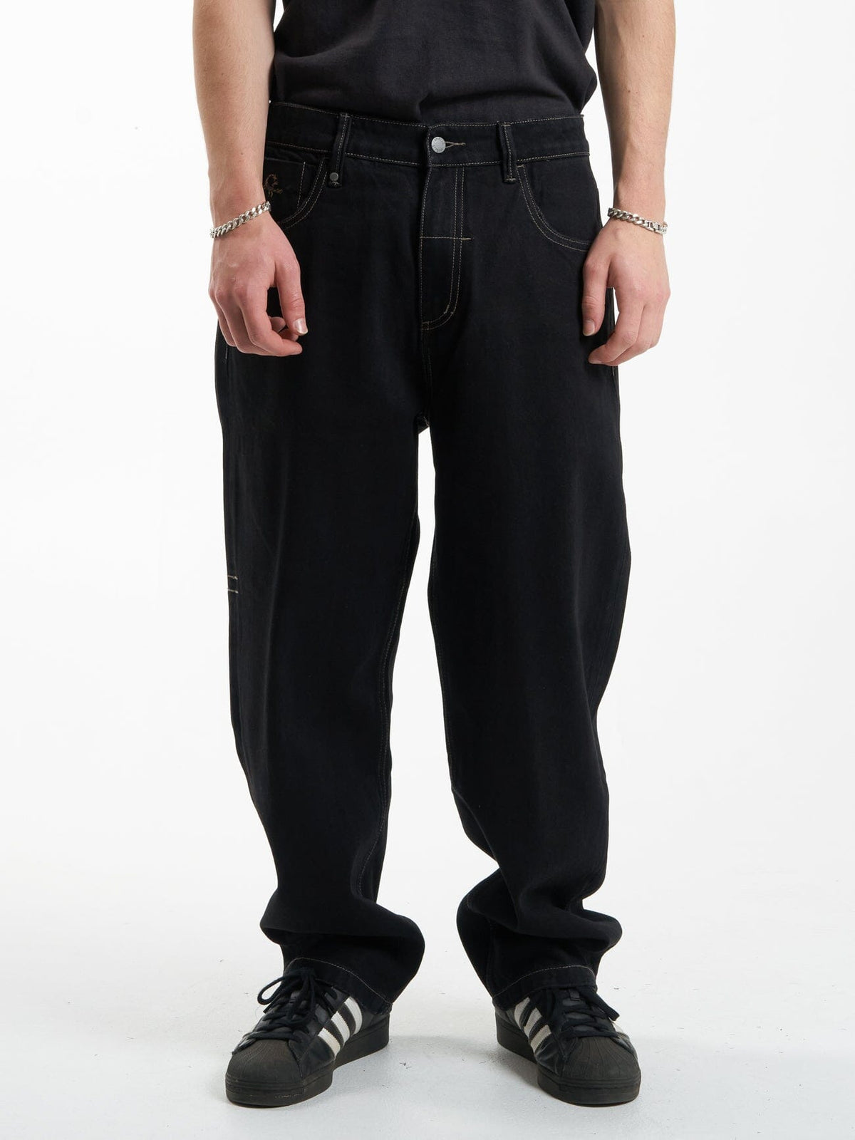 Big Slacker Disorder Embro Denim Jean - Black Rinse | Thrills Co ...