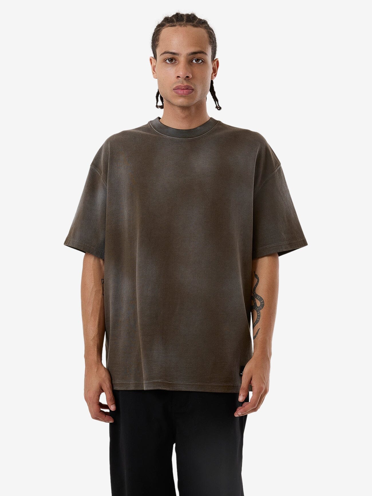 Cortex Worn Box Fit Oversize Tee in Green | | Thrills Co.