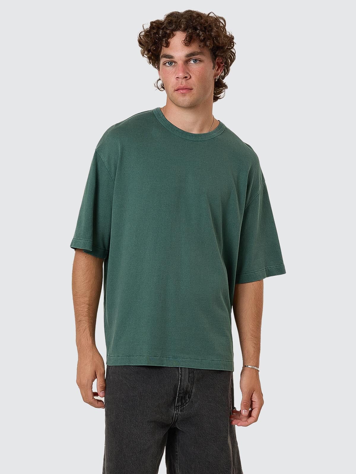 Hemp Thrills Box Fit Cropped Tee - Sea Pine | Thrills Co.