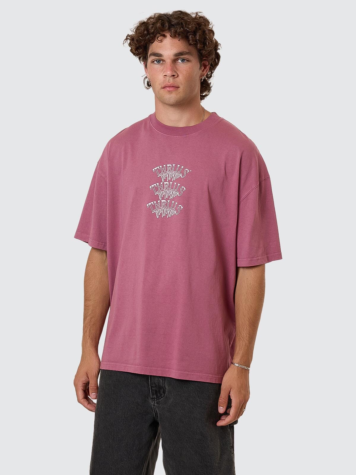 Reality Dreams Box Fit Oversize Tee - Delta Berry | Thrills Co.