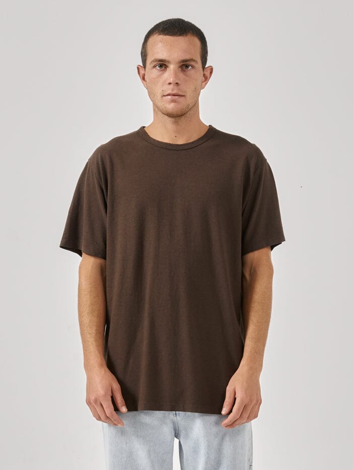 Hemp Thrills Embro Lightweight Merch Fit Tee - Postal Brown | Thrills ...