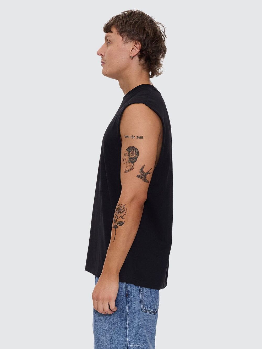 Logic Merch Fit Muscle Tee in Black | Thrills Co.