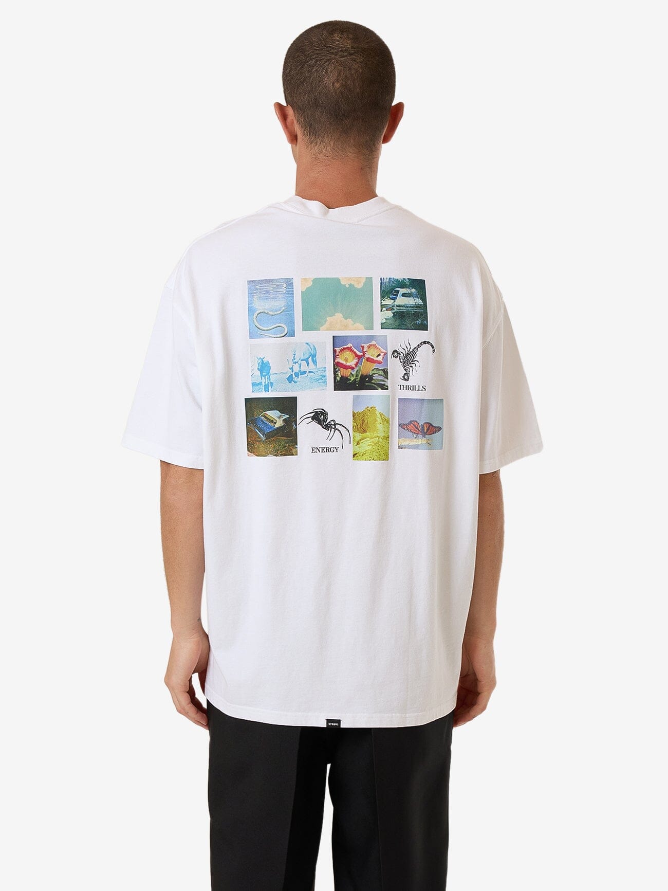 Thrills Energy Box Fit Oversize Tee in White | | Thrills Co.