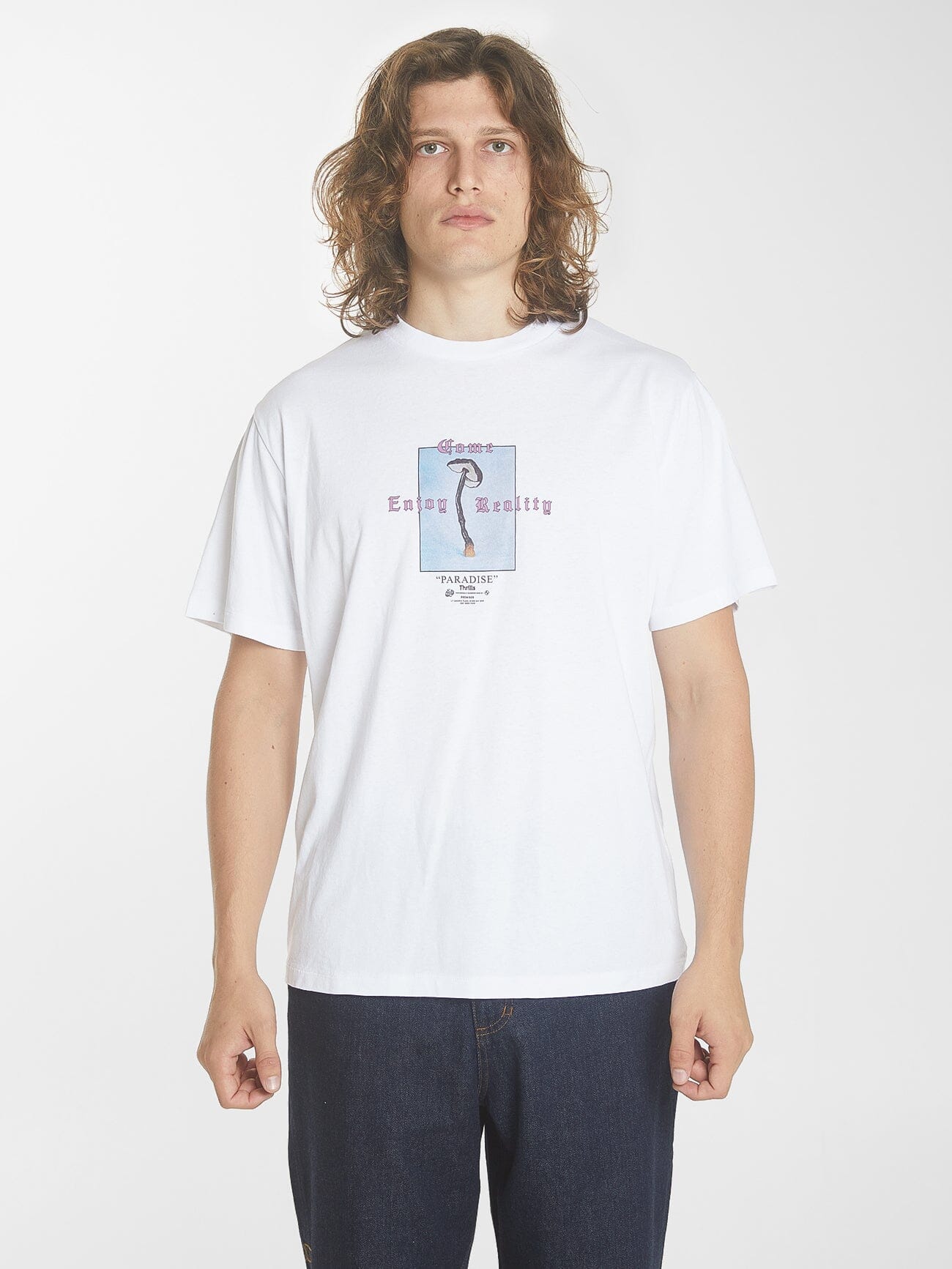 Reality Check Merch Fit Tee - White | Thrills Co. | Thrills Co.