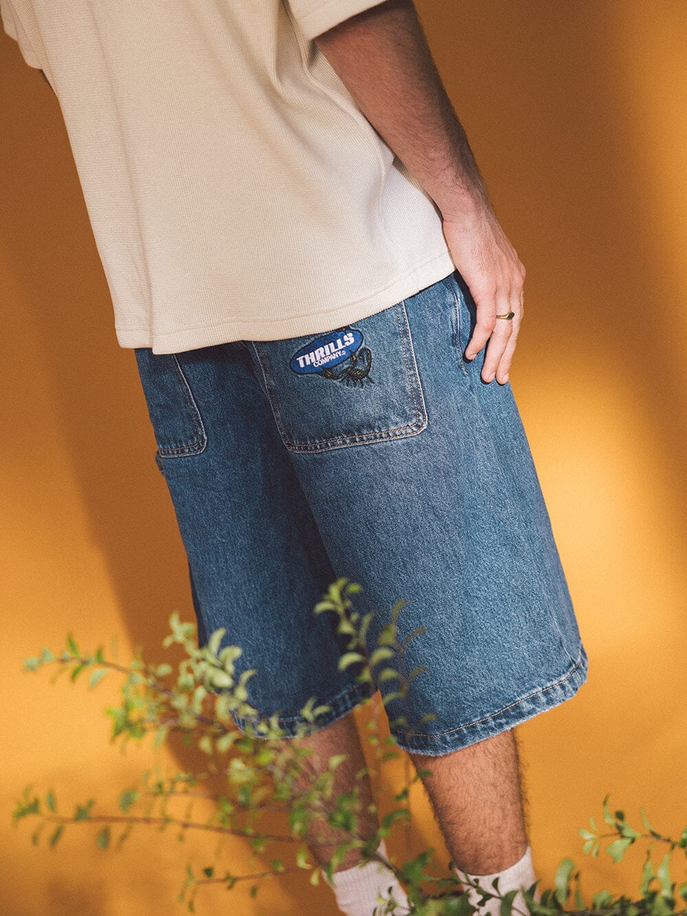 Big Slacker Lifted Embro Denim Short - Rinsed Blues | Thrills Co ...