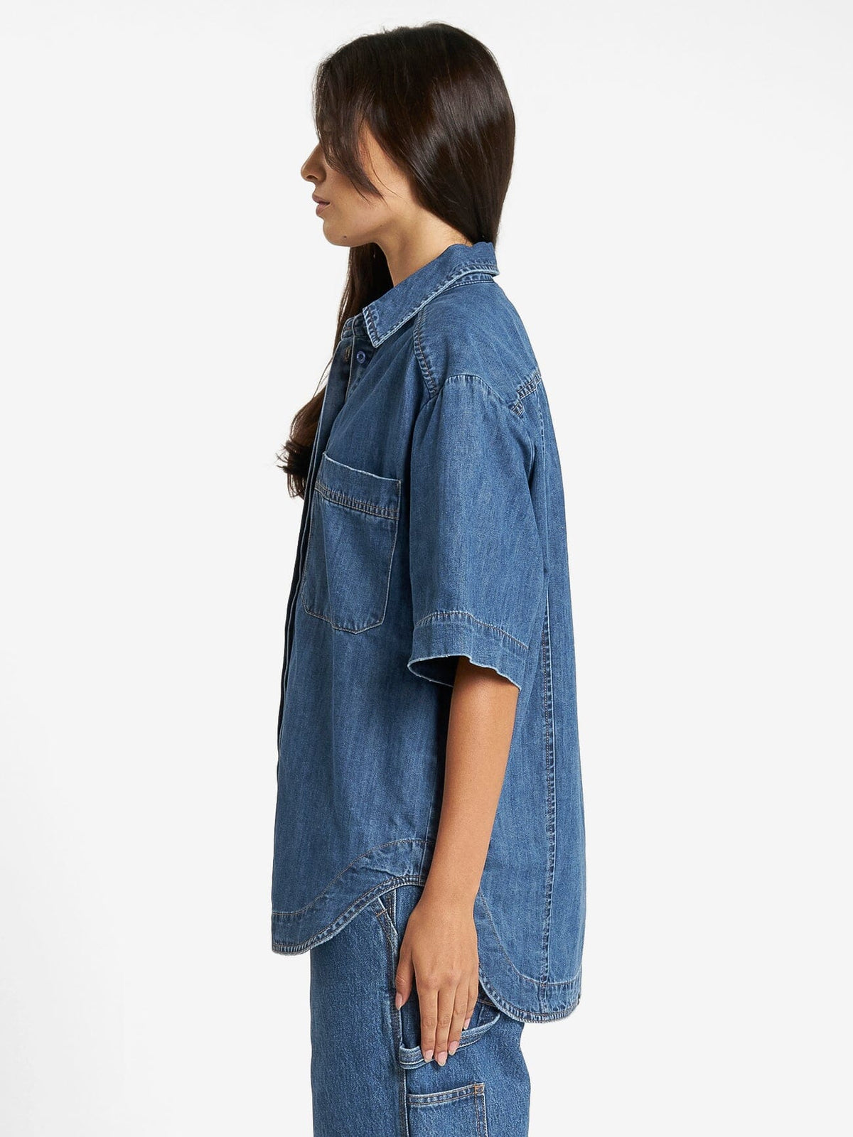 Louise Denim Shirt - Rinsed Blue | Thrills Co. | Thrills Co.
