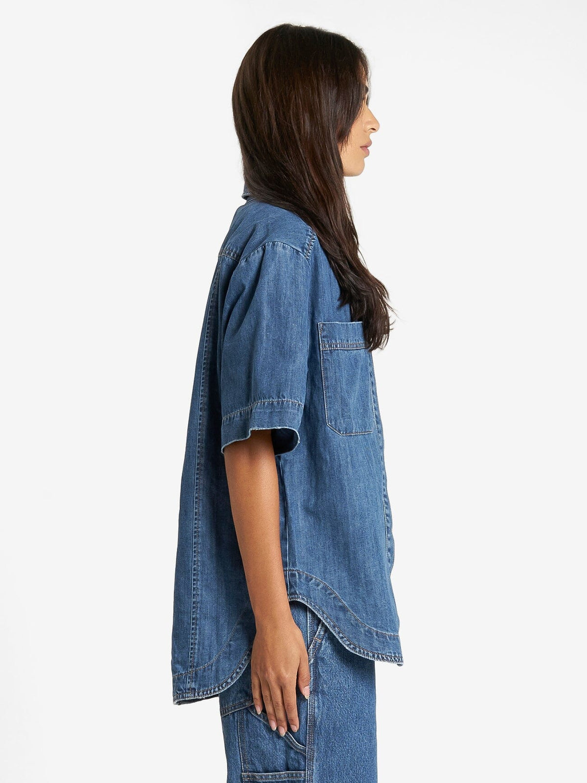 Louise Denim Shirt - Rinsed Blue | Thrills Co. | Thrills Co.