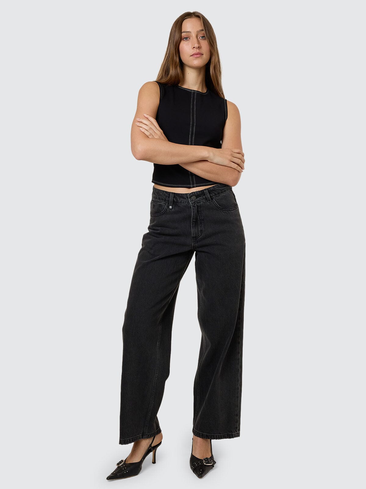 Billie Low Rise Baggy Jean - Ash Black | Thrills Co.