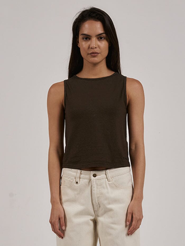 Hemp Boat Neck Tank - Tarmac – THRILLS CO