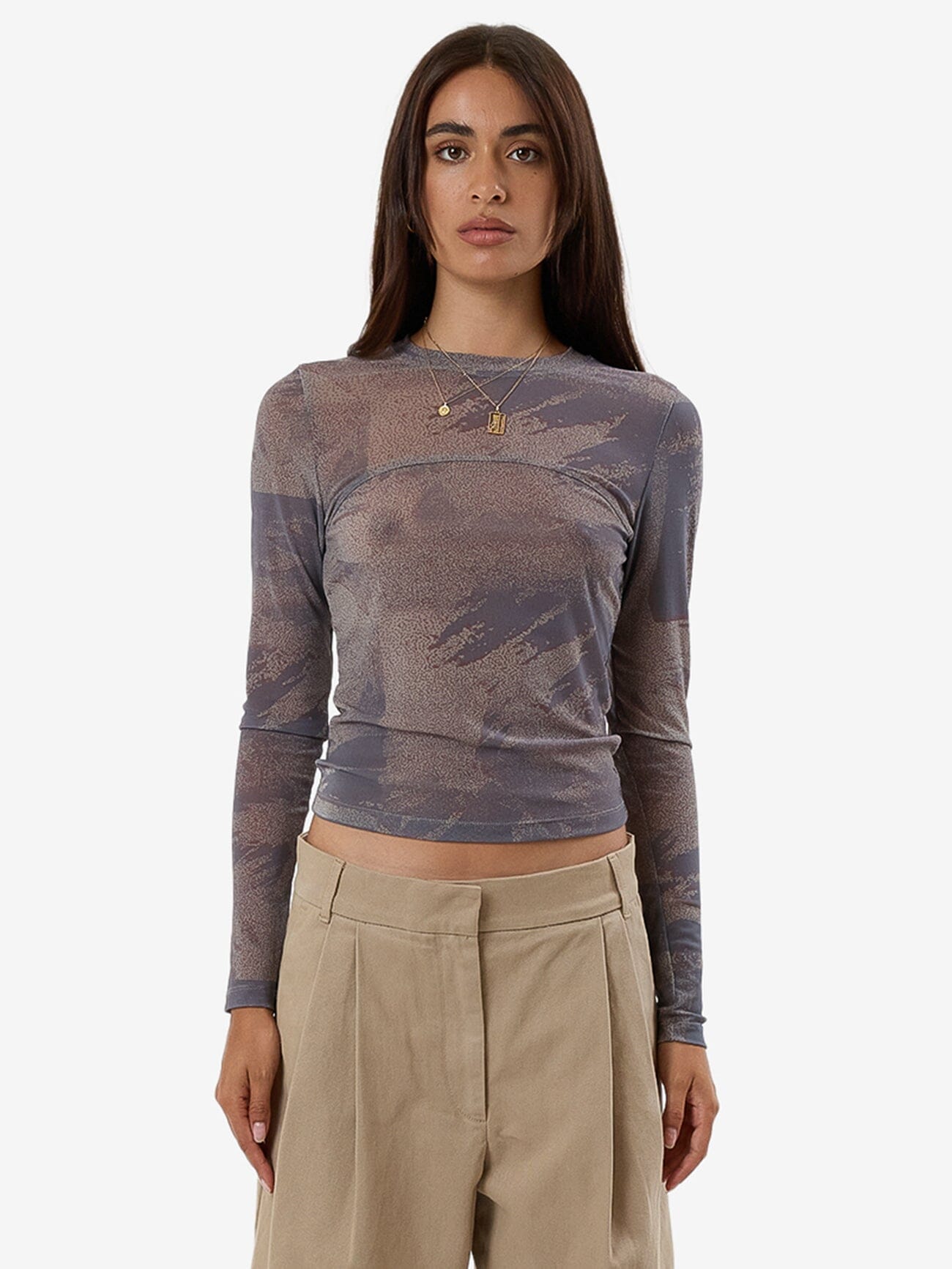 In Formation Mesh Top in Grey | | Thrills Co.