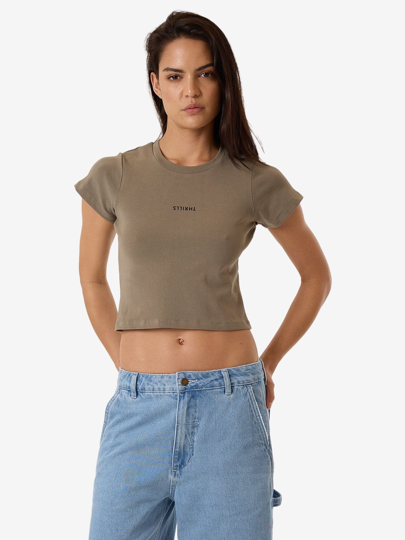 Minimal Thrills Mini Tee in Brown | Thrills Co.