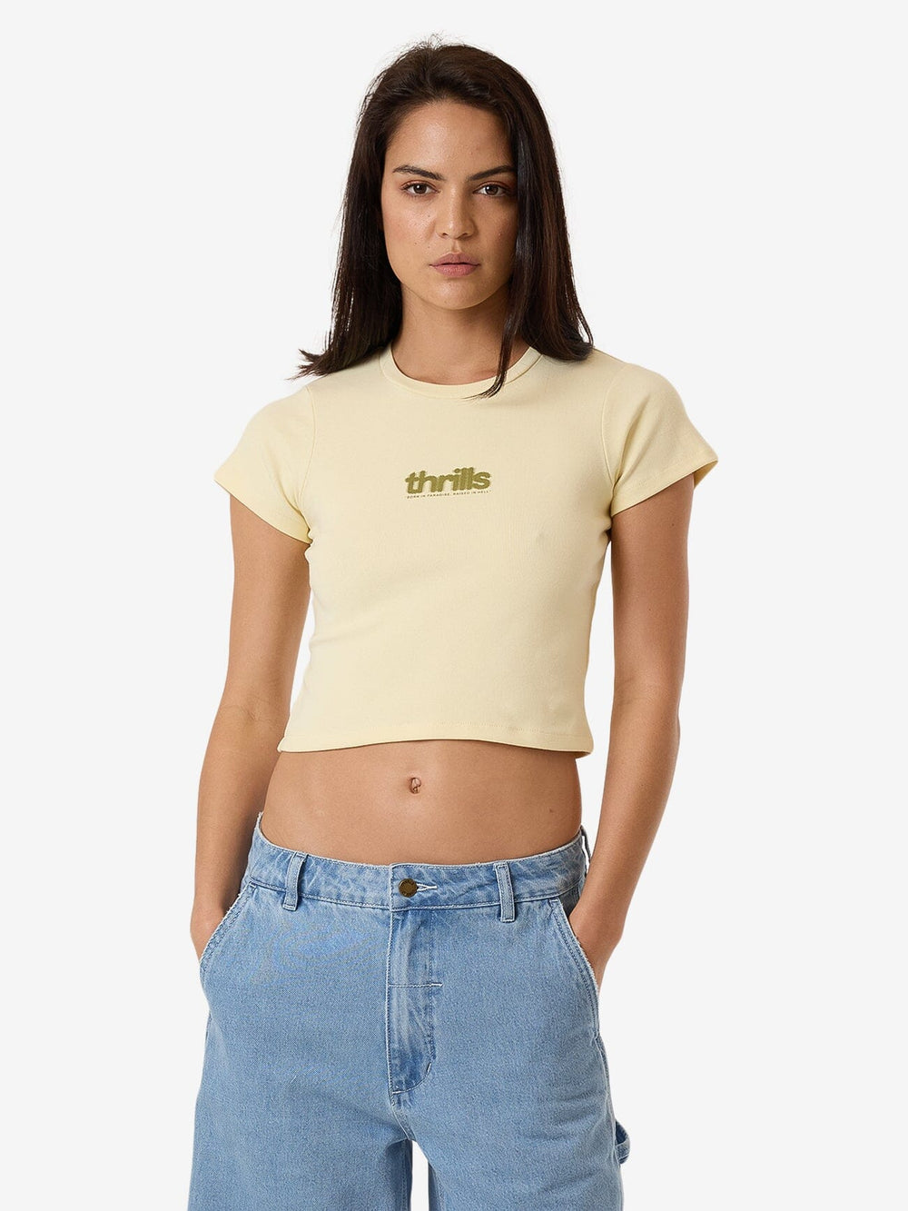 Blurred State Mini Tee in Yellow | Thrills Co.