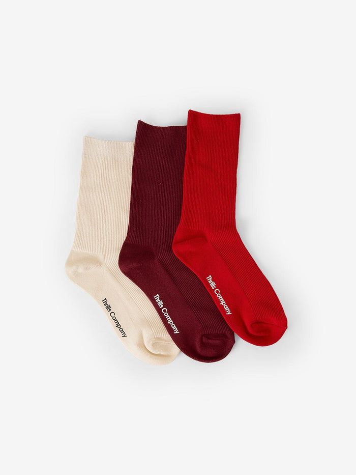 Growing Together 3 Pack Sock in Red | | Thrills Co.