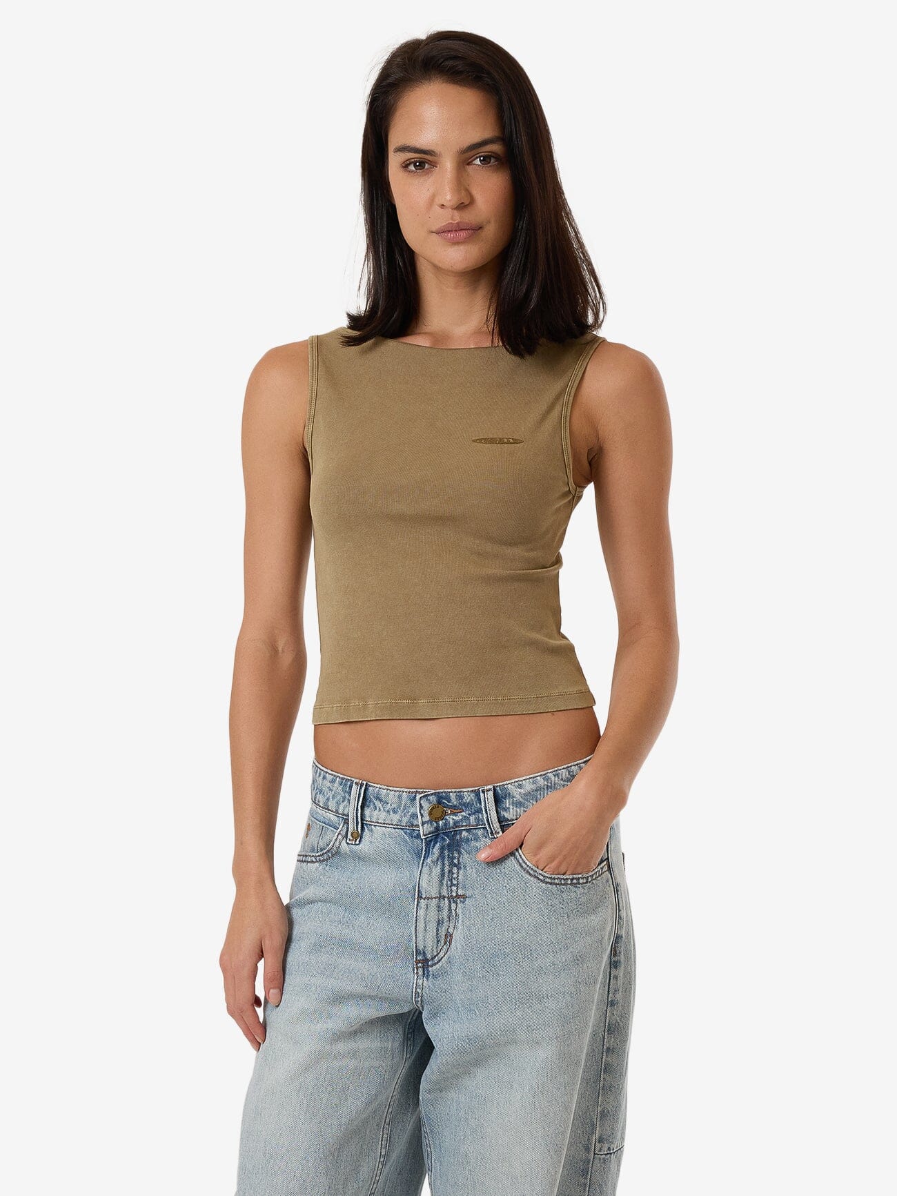 Defect Sabrina Tank in Brown | | Thrills Co.