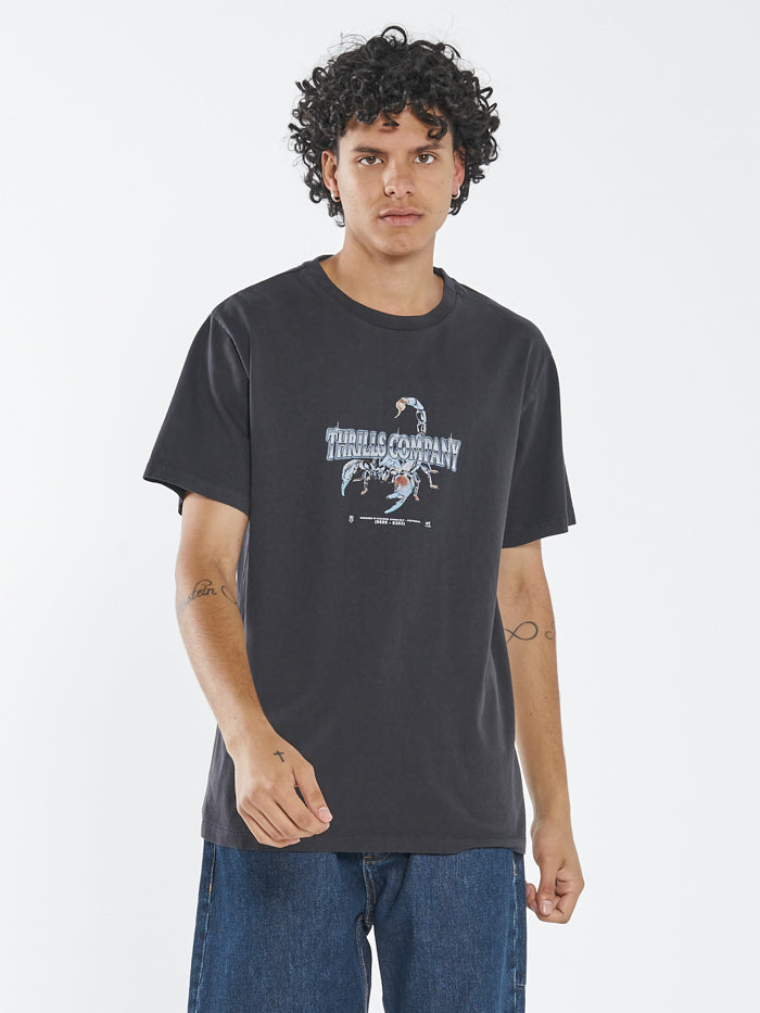 Chrome Scorpion Merch Fit Tee - Washed Black | Thrills Co. | Thrills Co.