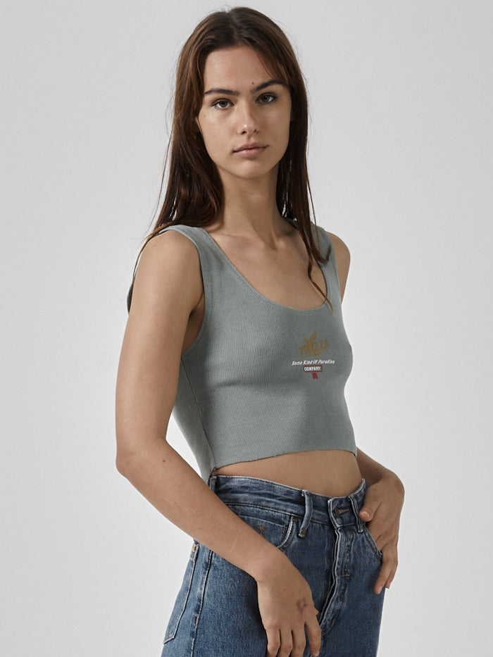 Golden Paradise Crop Rib Singlet - Sea Glass – THRILLS CO