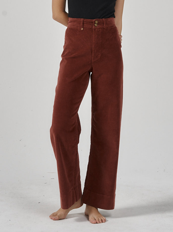 Belle Full Length Cord Pant - Burnt Henna | Thrills Co. | Thrills Co.